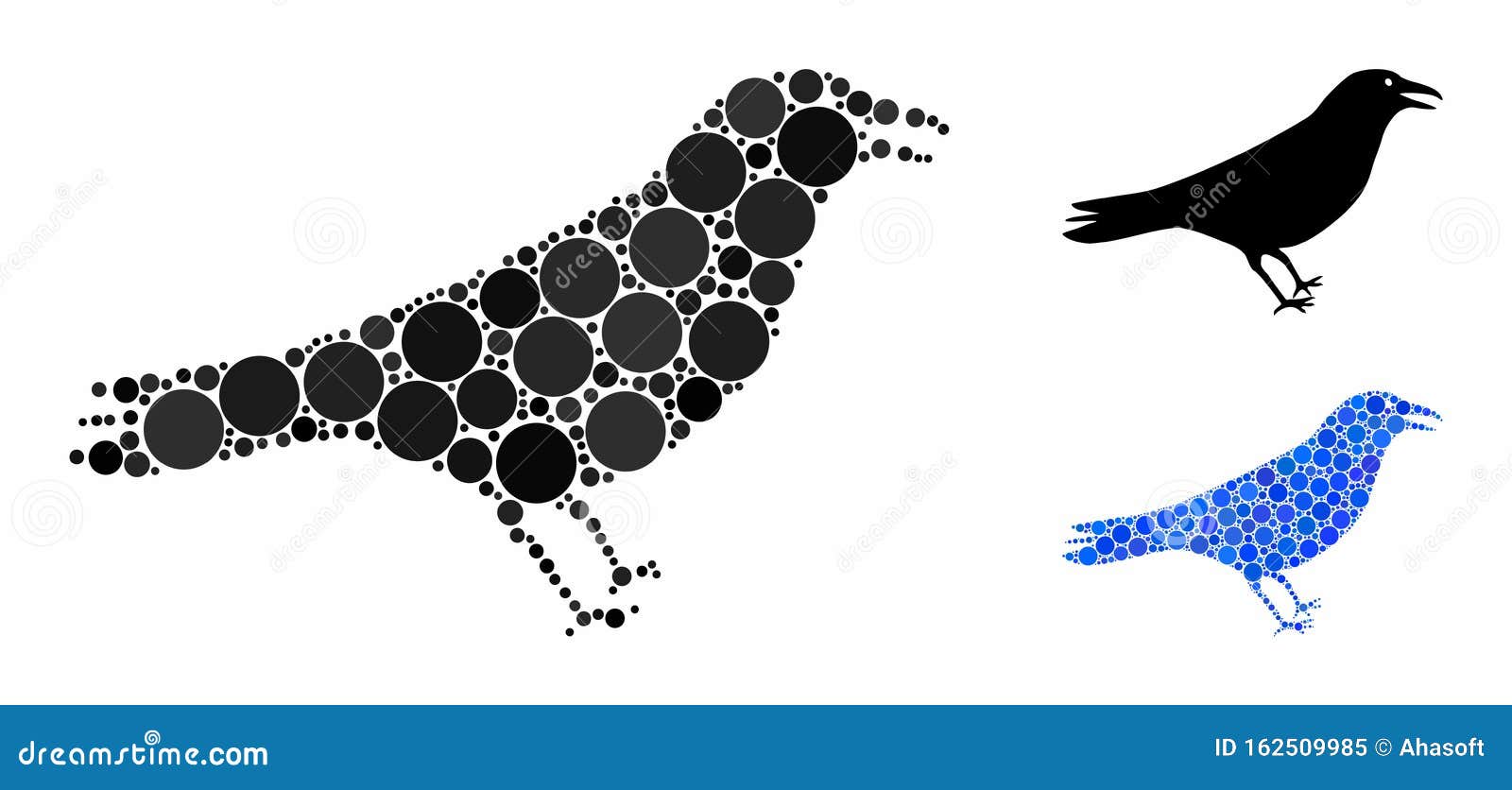 Crow Composition Icon of Round Dots Stock Vector - Illustration of ...