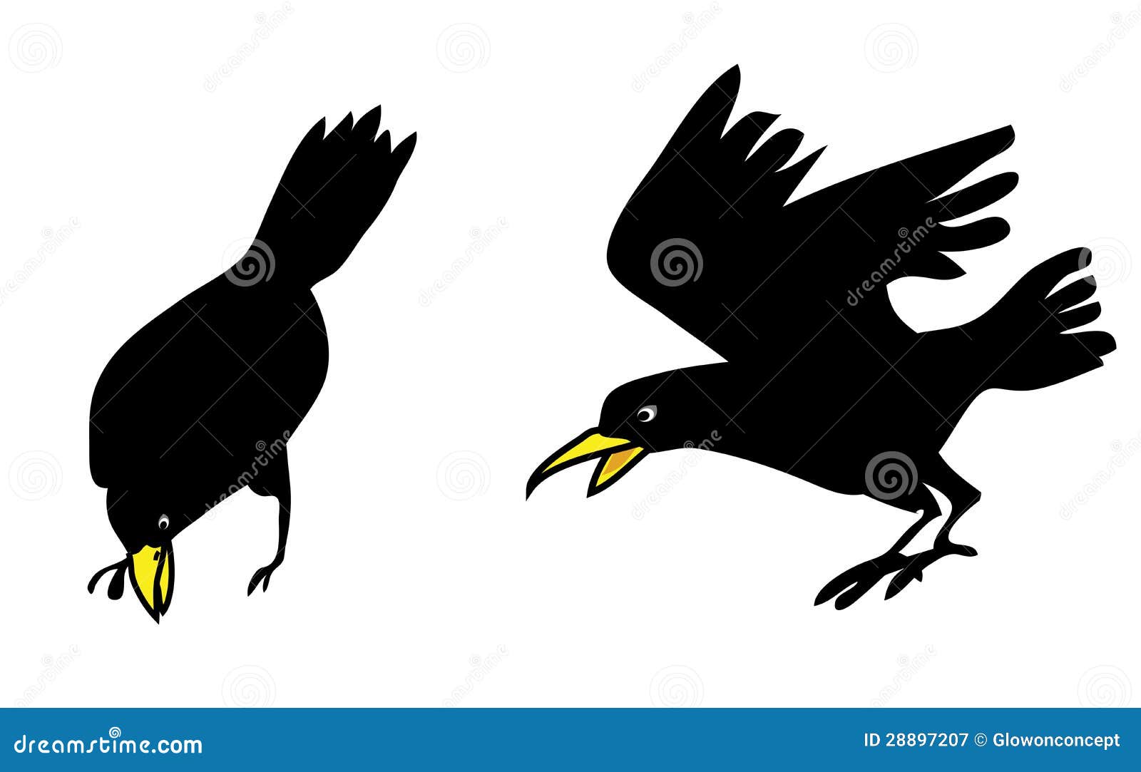 Two Crows Cartoon Vector | CartoonDealer.com #16760491