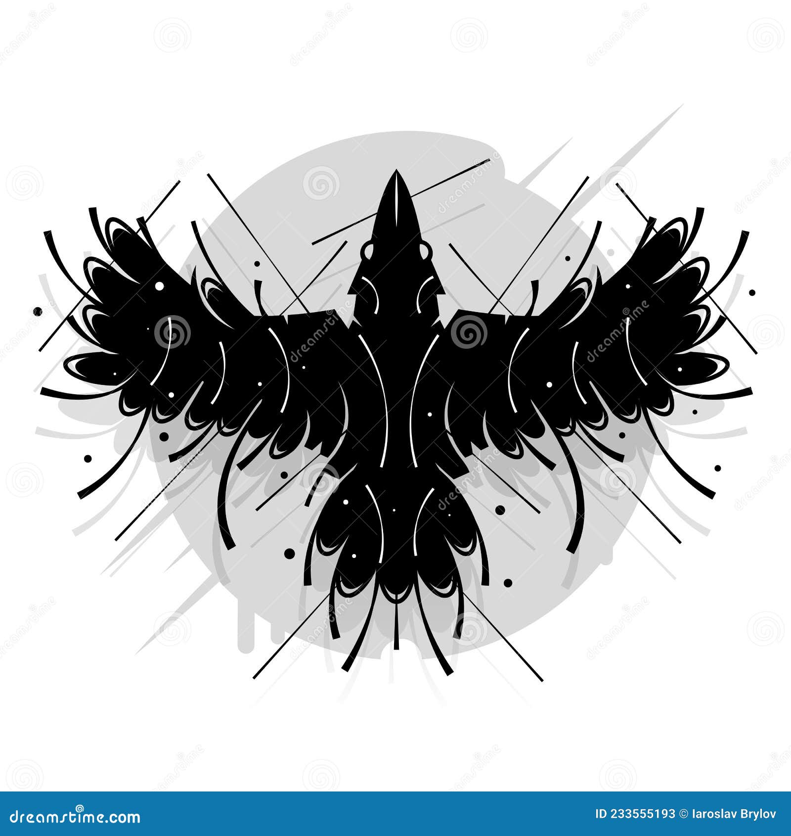 Crow Designed on Moonlight Background Graphic Vector. Stock Vector ...