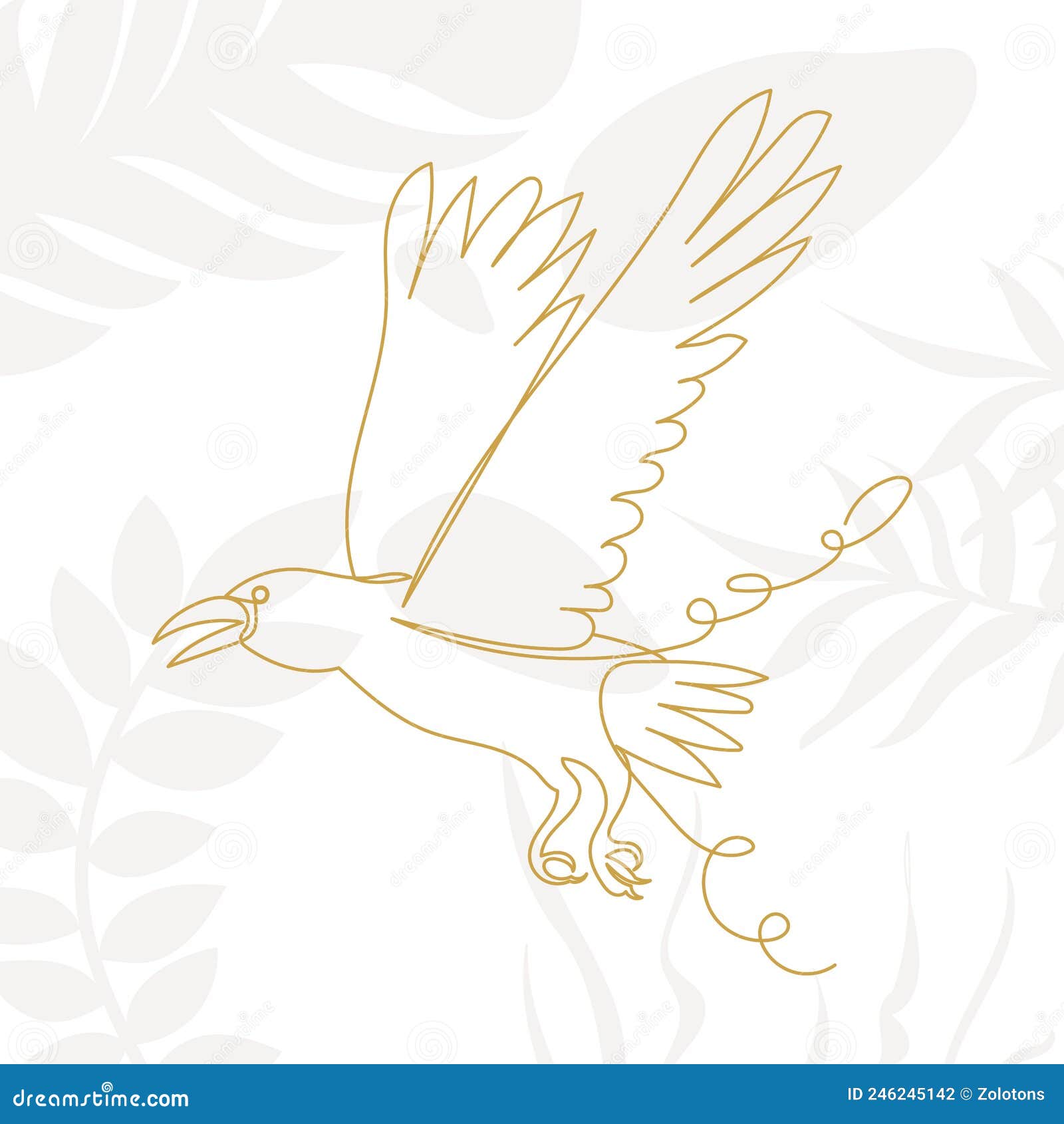 Crow Flying Over Tree. Vector Cartoon Landscape. | CartoonDealer.com ...