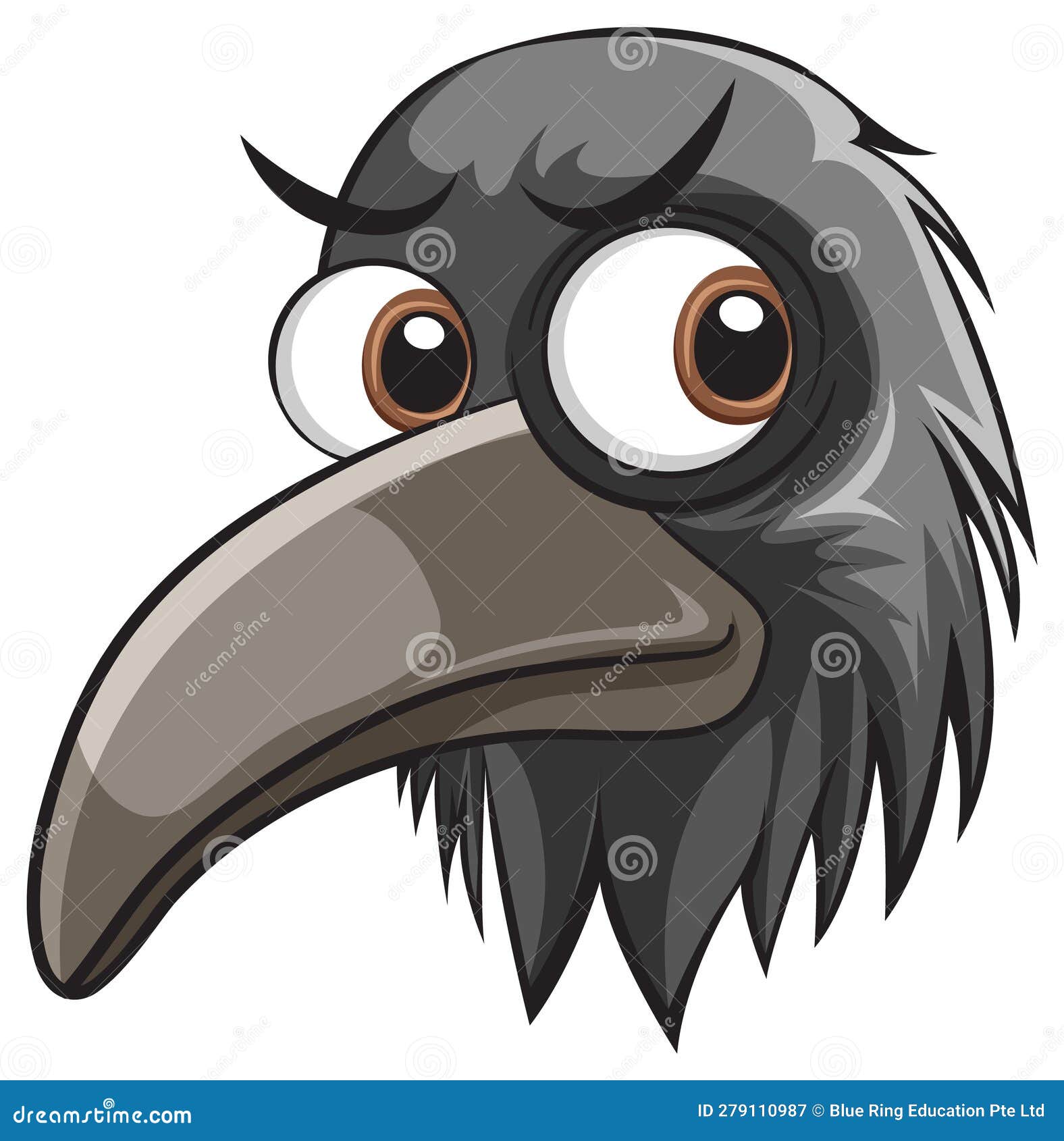 Crow Head Origami Line Monochrome Instruction Cartoon Vector ...