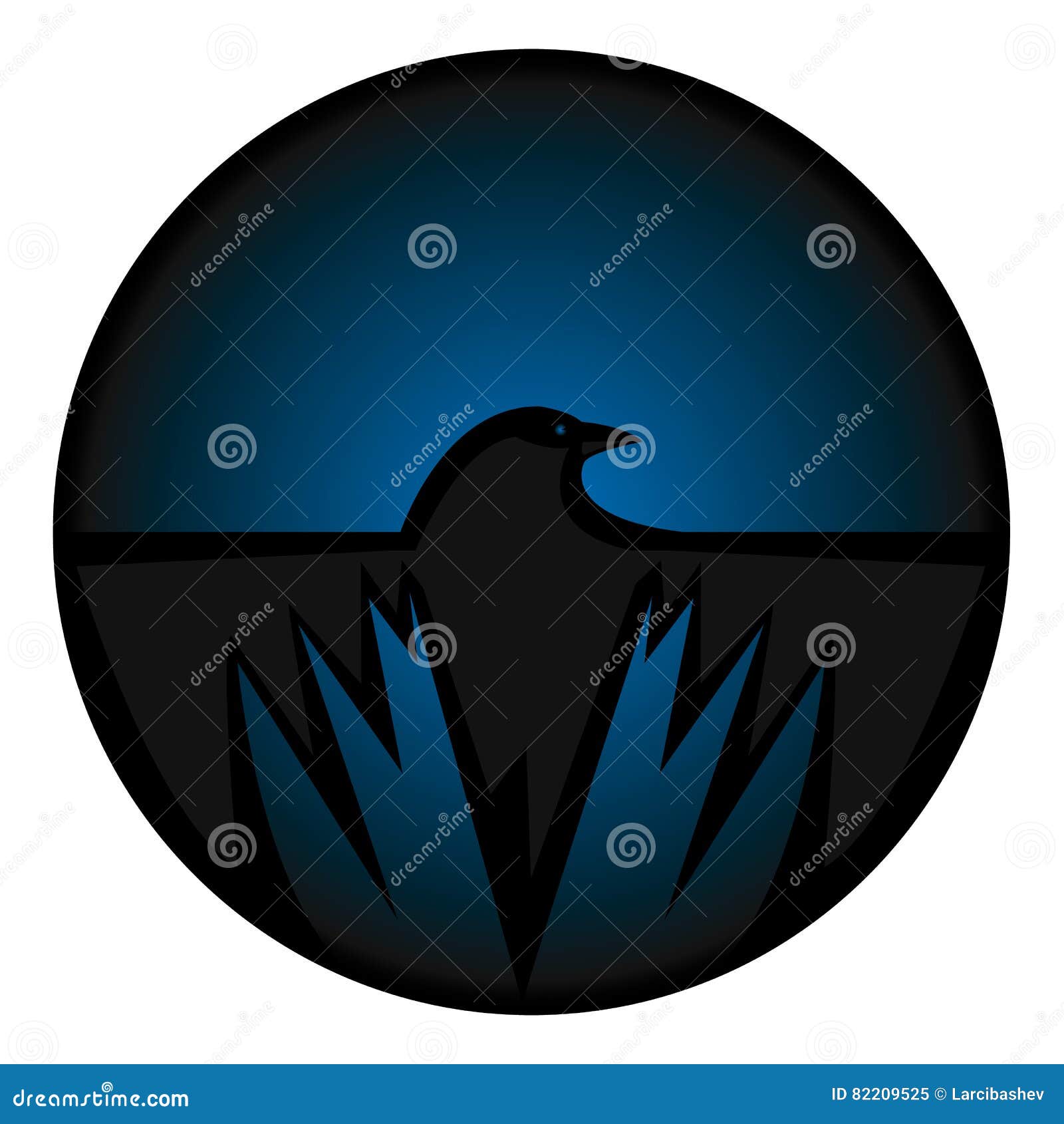 Crow icon stock vector. Illustration of raven, symbol - 82209525