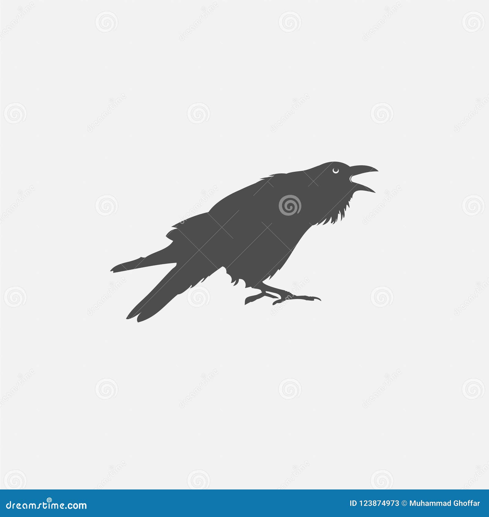 Crow Icon Isolated on White Background Stock Vector - Illustration of ...