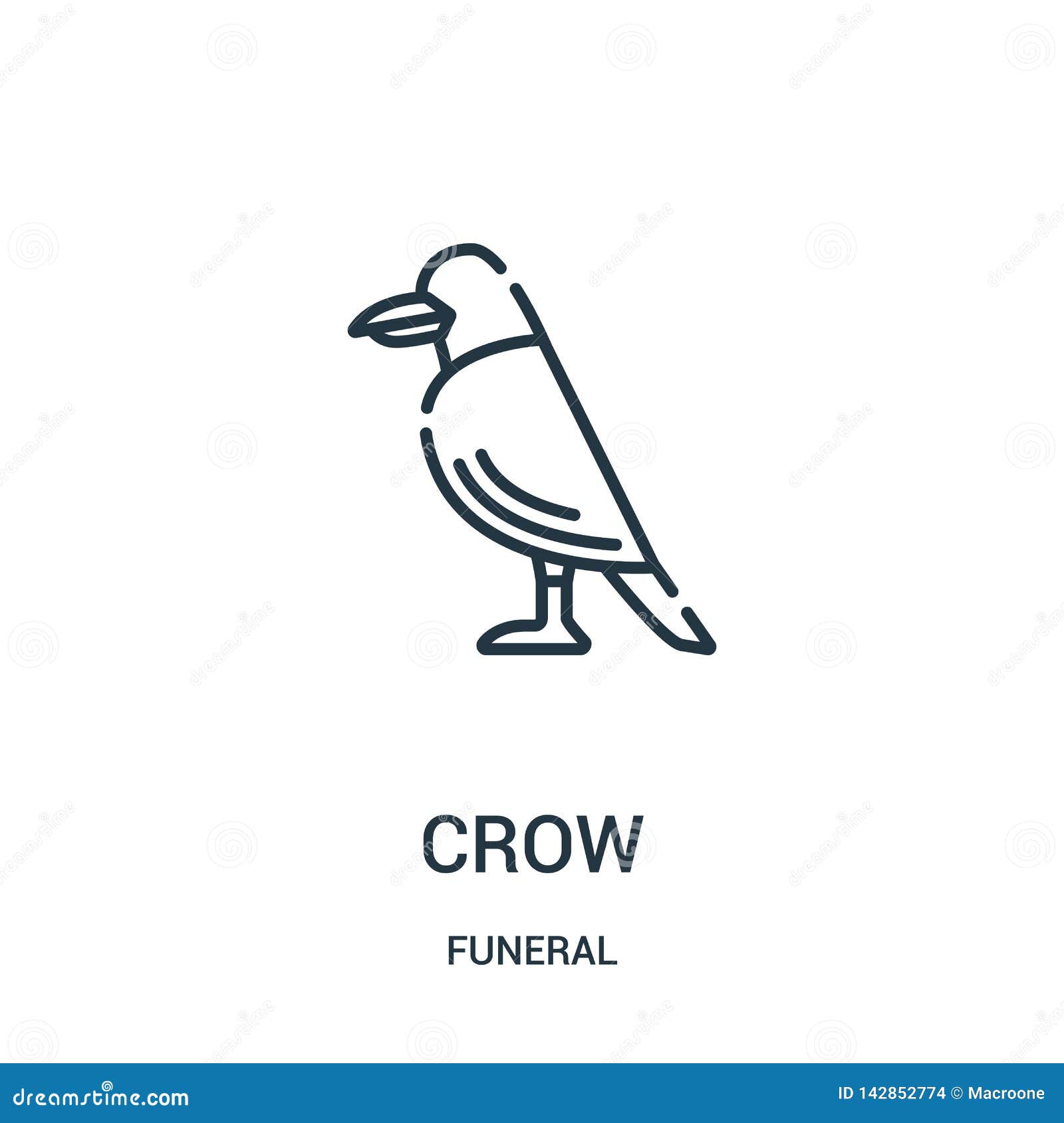 Crow Icon Vector from Funeral Collection. Thin Line Crow Outline Icon ...