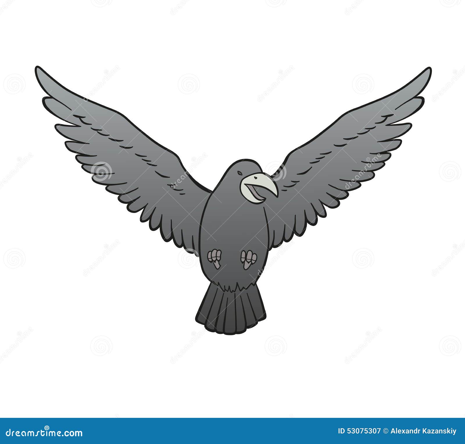 Crow stock vector. Illustration of fanned, dark, open - 53075307