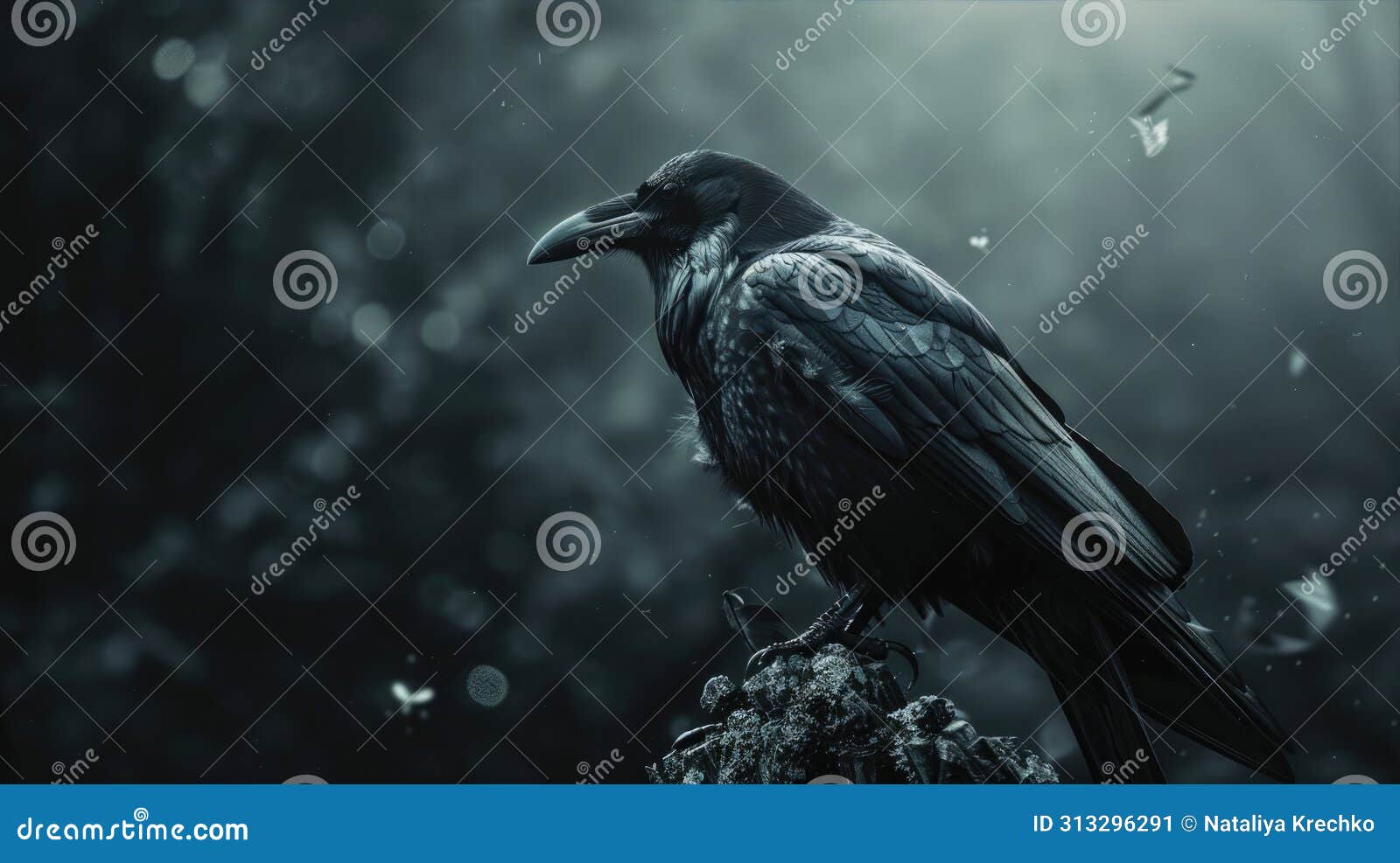 Crow and Magic Black Atmosphere Stock Image - Image of eerie, forest ...