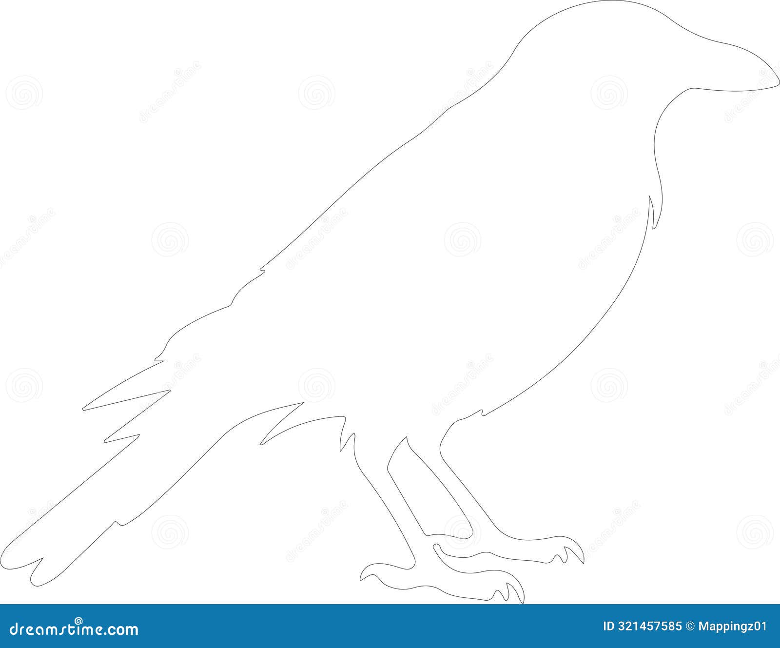 Crow Outline: Children's Coloring Page With Thick Crisp Lines Stock ...