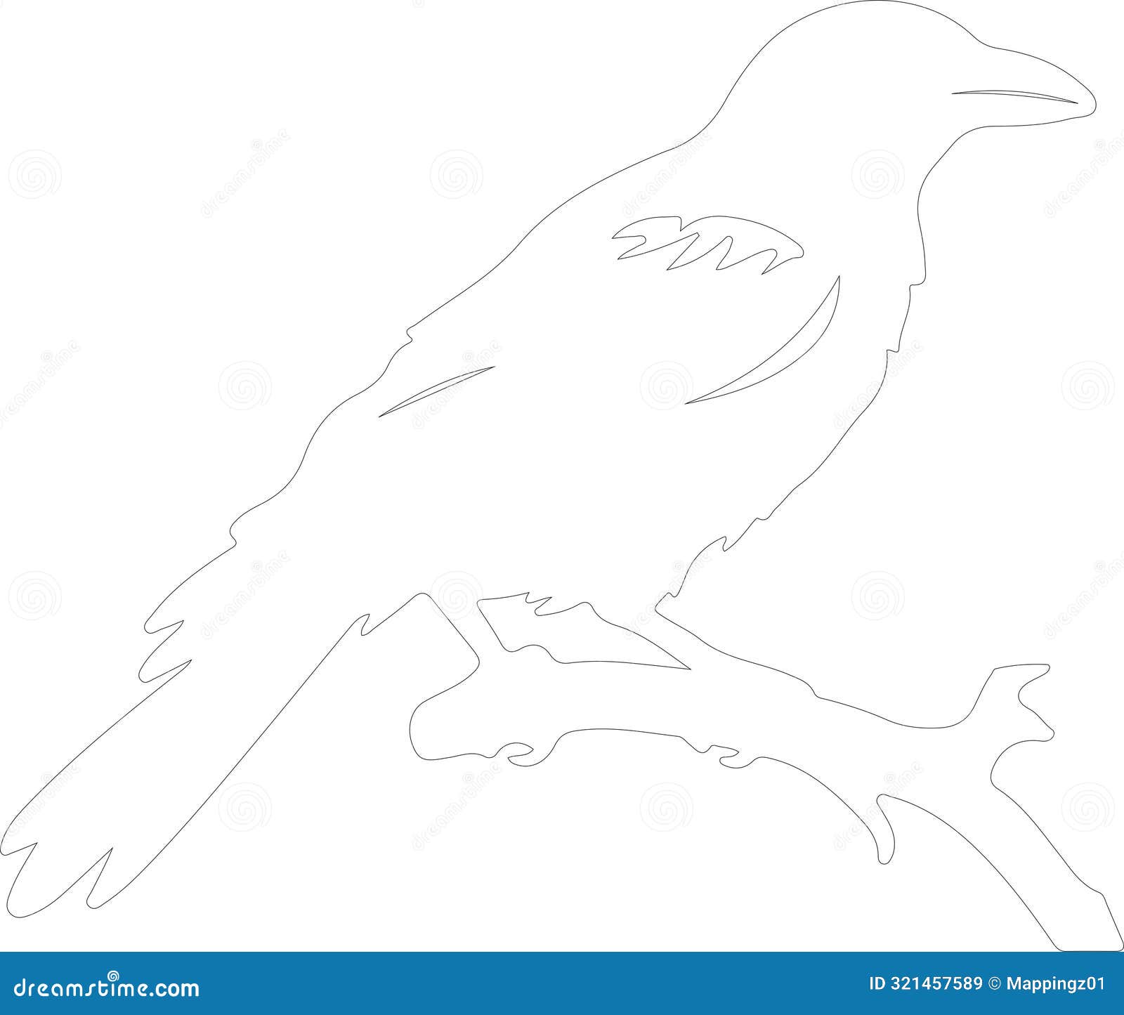 Crow Outline: Children's Coloring Page With Thick Crisp Lines Stock ...