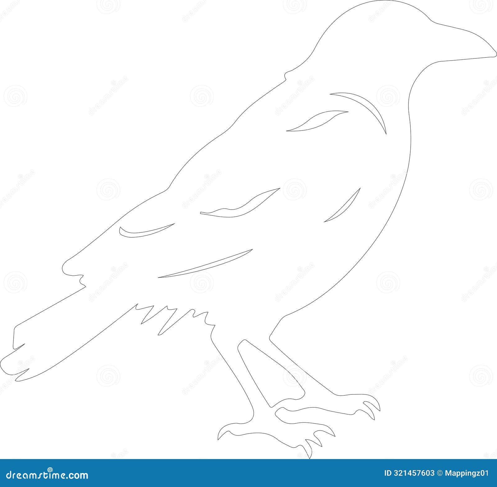Crow Outline: Children's Coloring Page With Thick Crisp Lines Stock ...