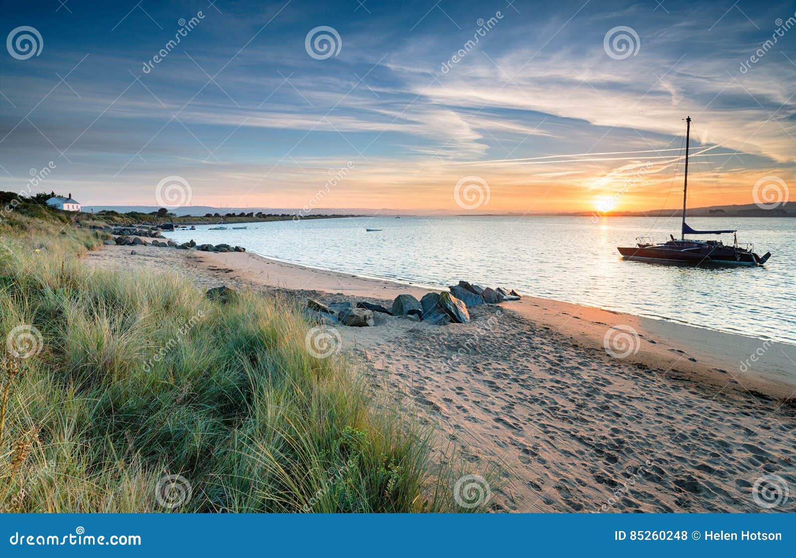 Crow Point at Sunrise stock photo. Image of ocean, grassy - 85260248
