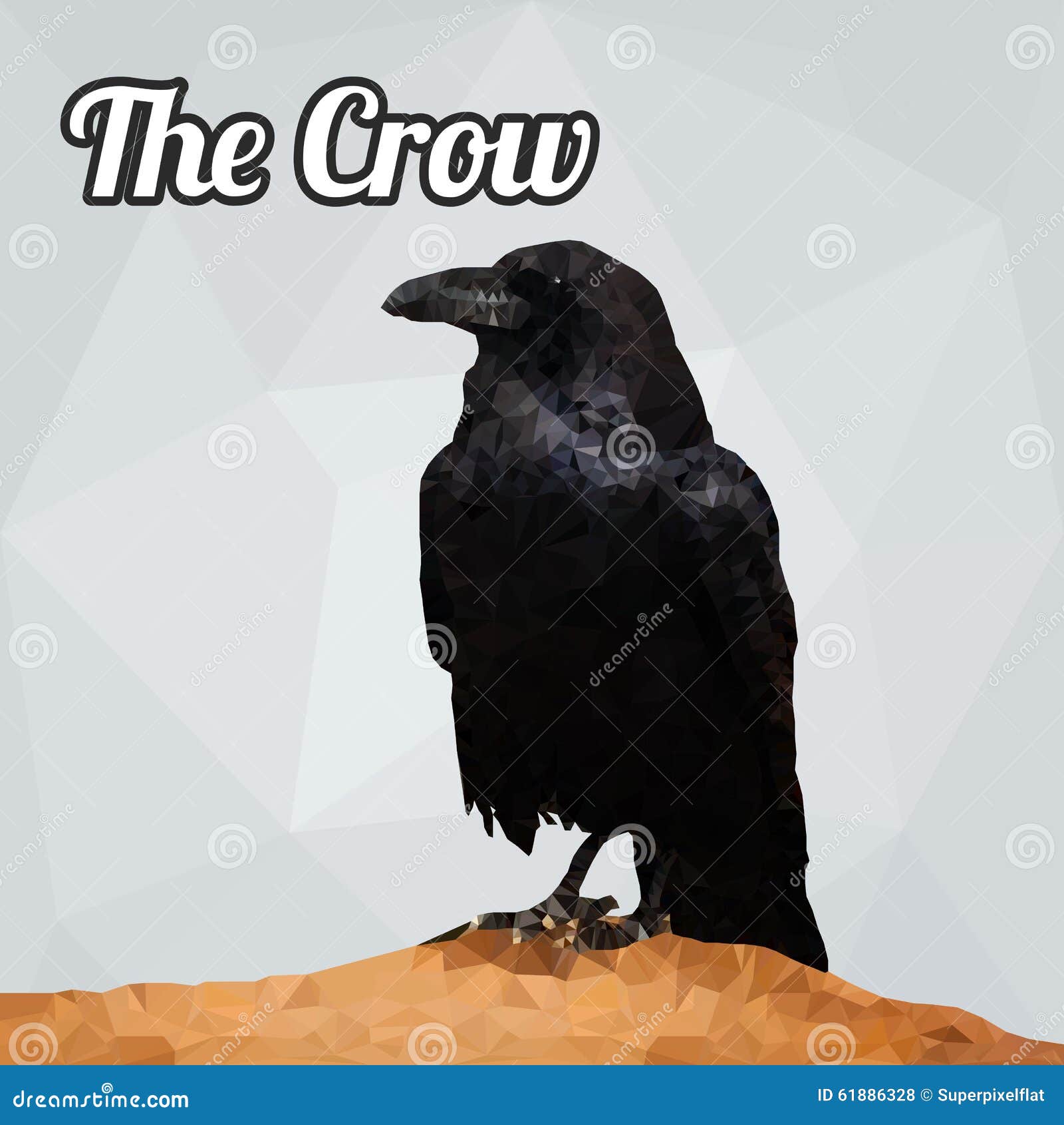 Crow Polygon Vector stock vector. Illustration of forest - 61886328