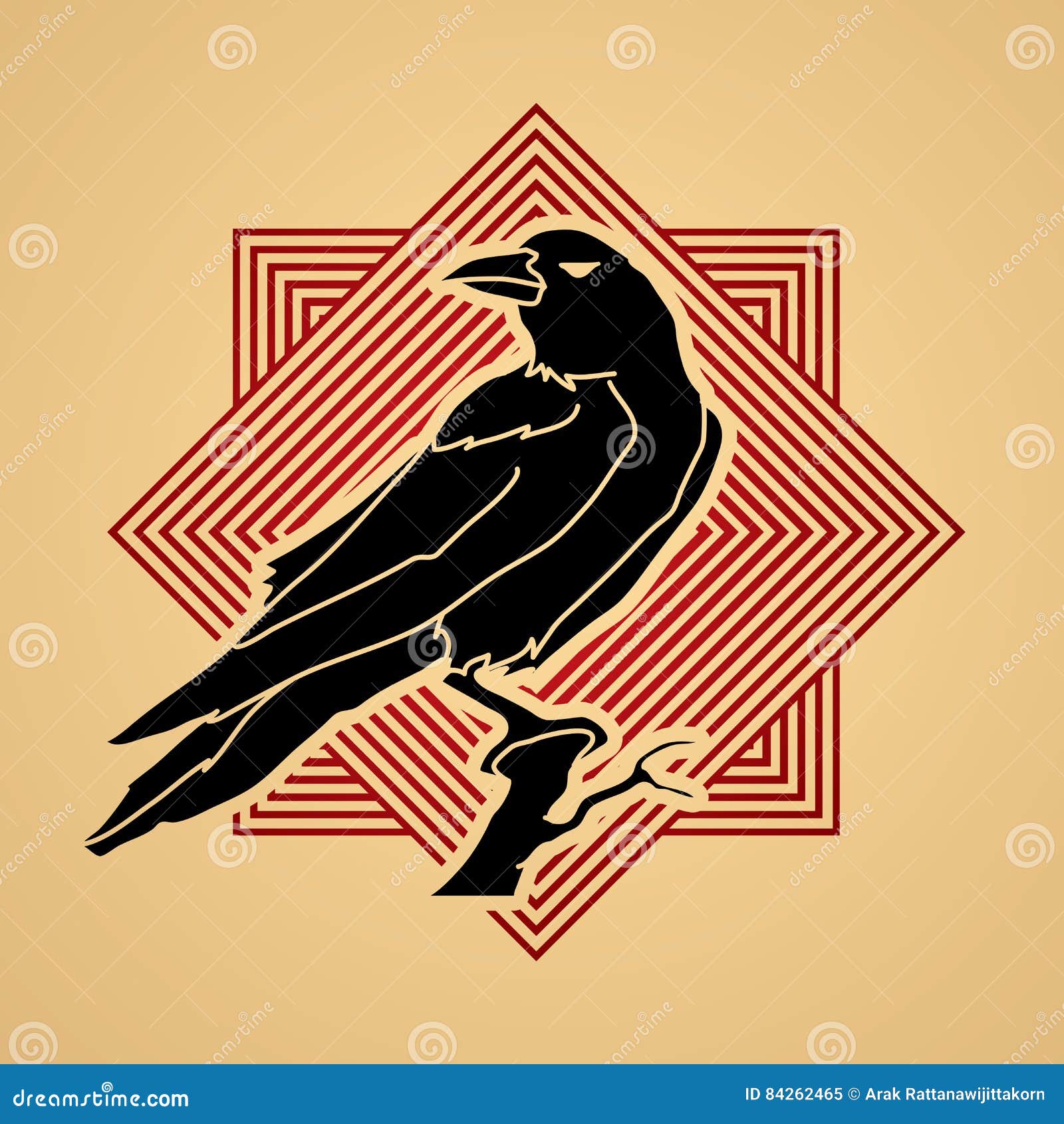Crow Standing Graphic Vector. Stock Vector - Illustration of comic ...