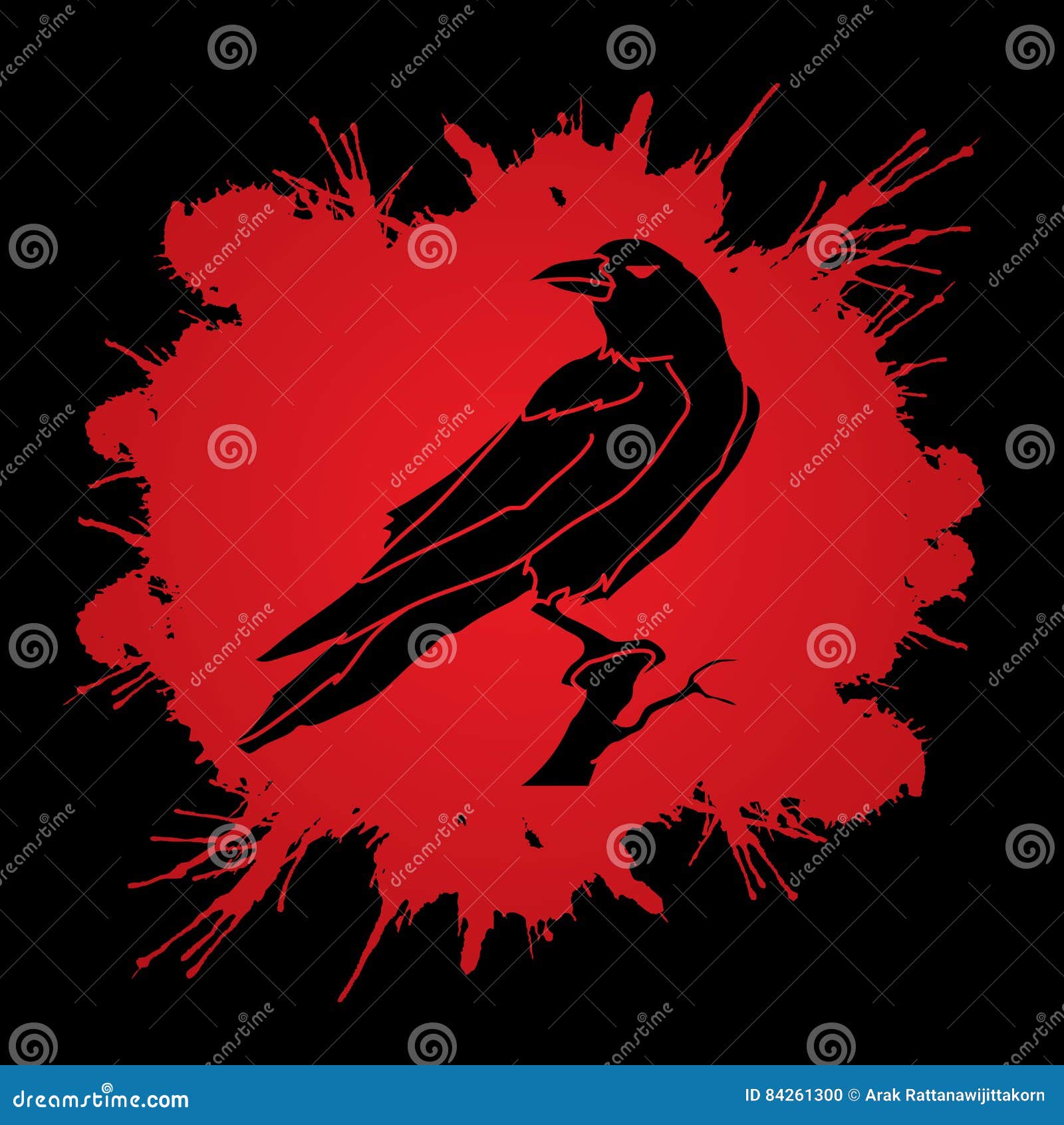 Crow Standing Graphic Vector. Stock Vector - Illustration of powerful ...