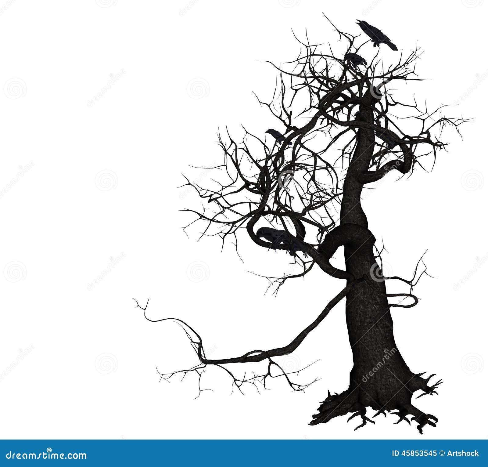 Crow Tree stock illustration. Illustration of render - 45853545