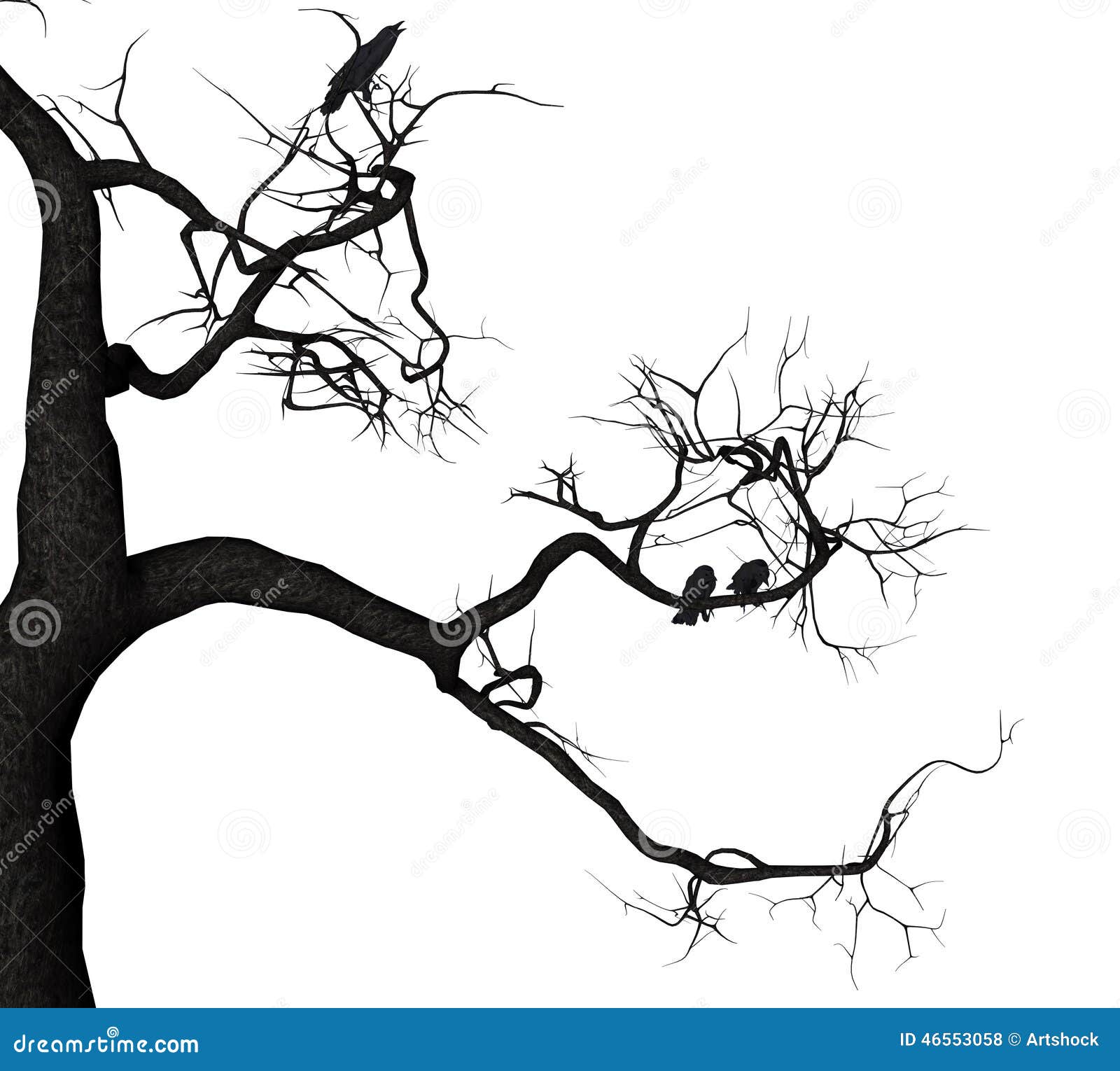 Crow Tree stock illustration. Illustration of pink, decor - 46553058