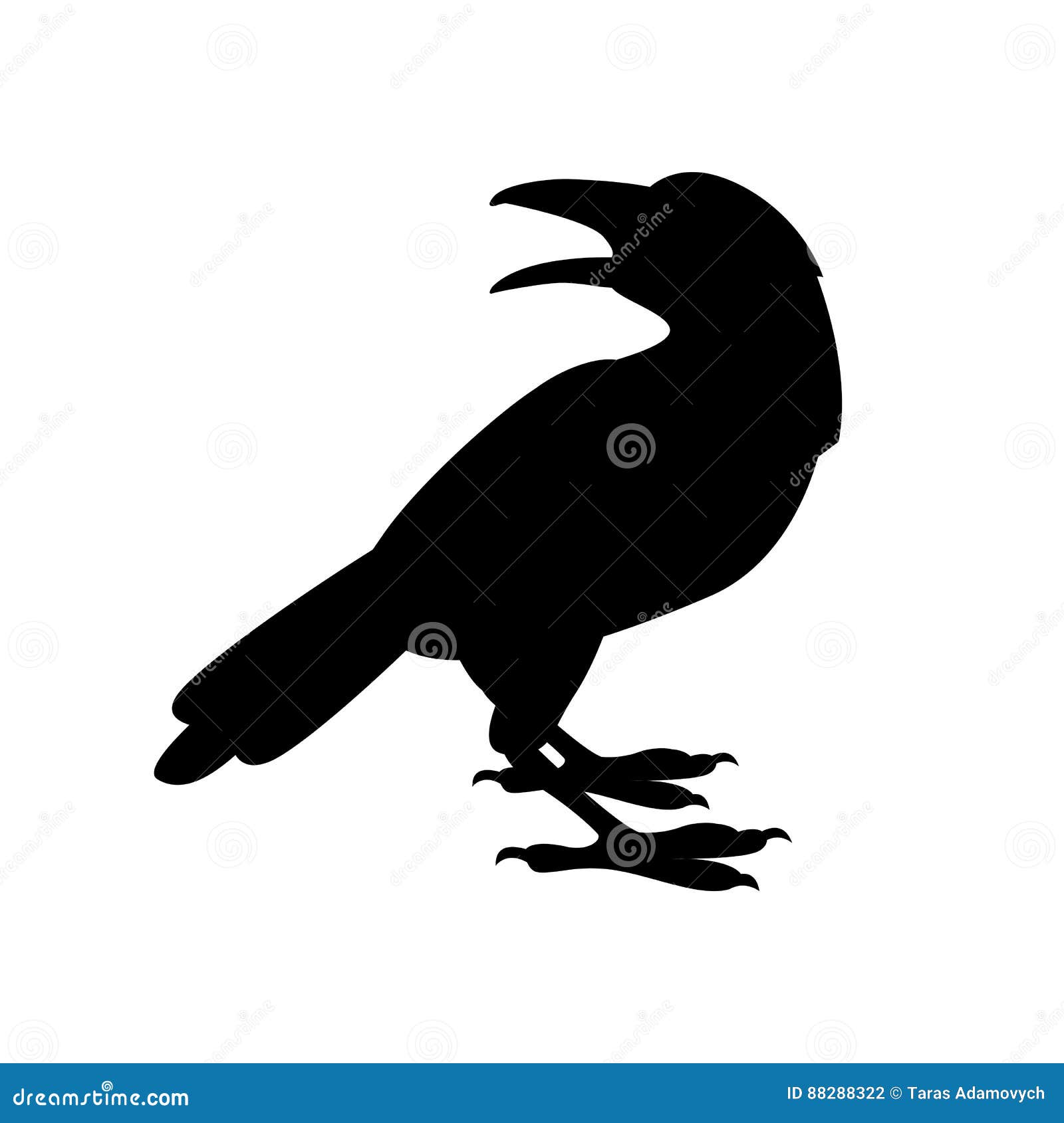 Crow Vector Illustration Profile Side Stock Vector - Illustration of ...