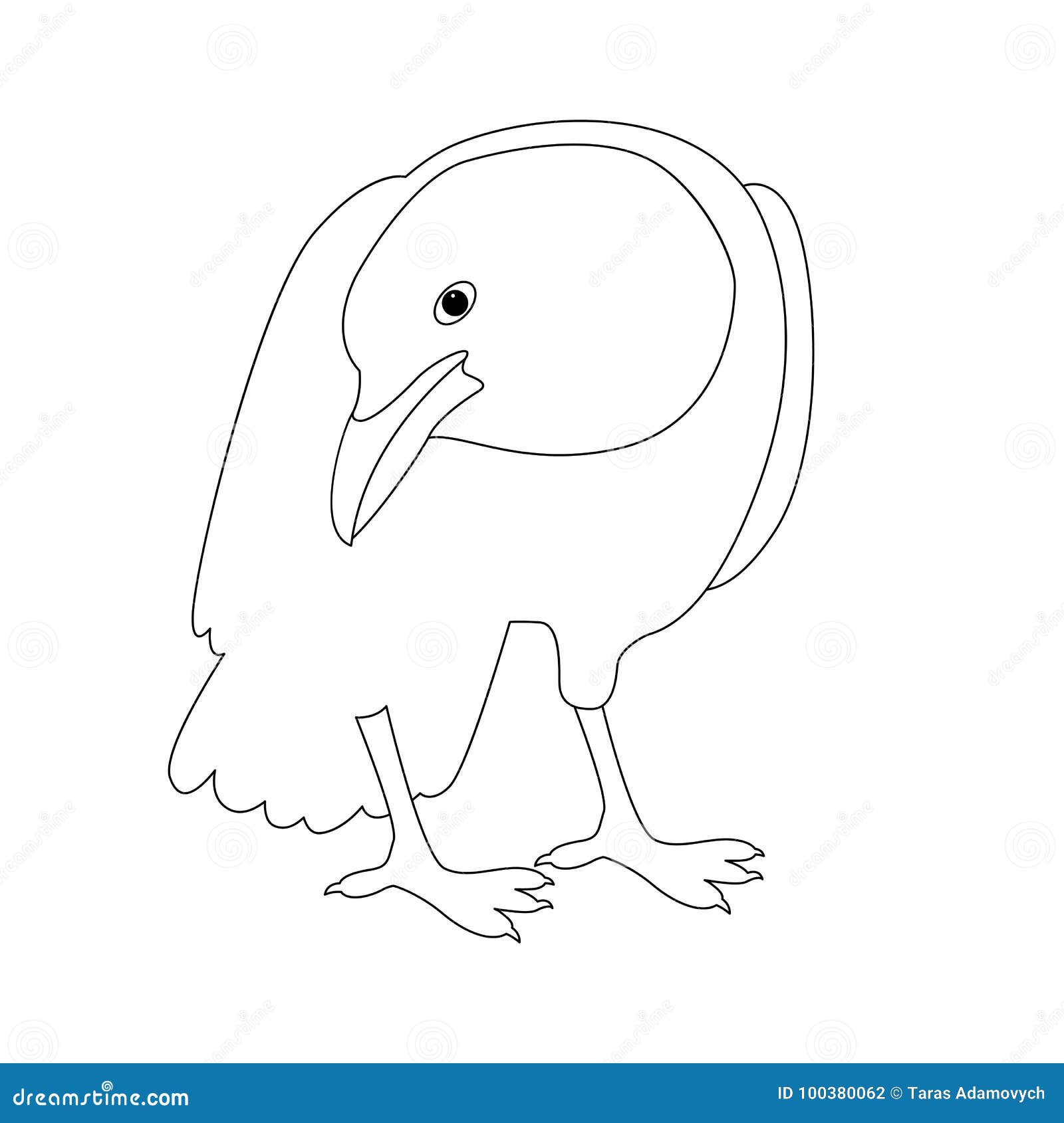 Crow Vector Illustration Side Front Line Stock Vector - Illustration of ...