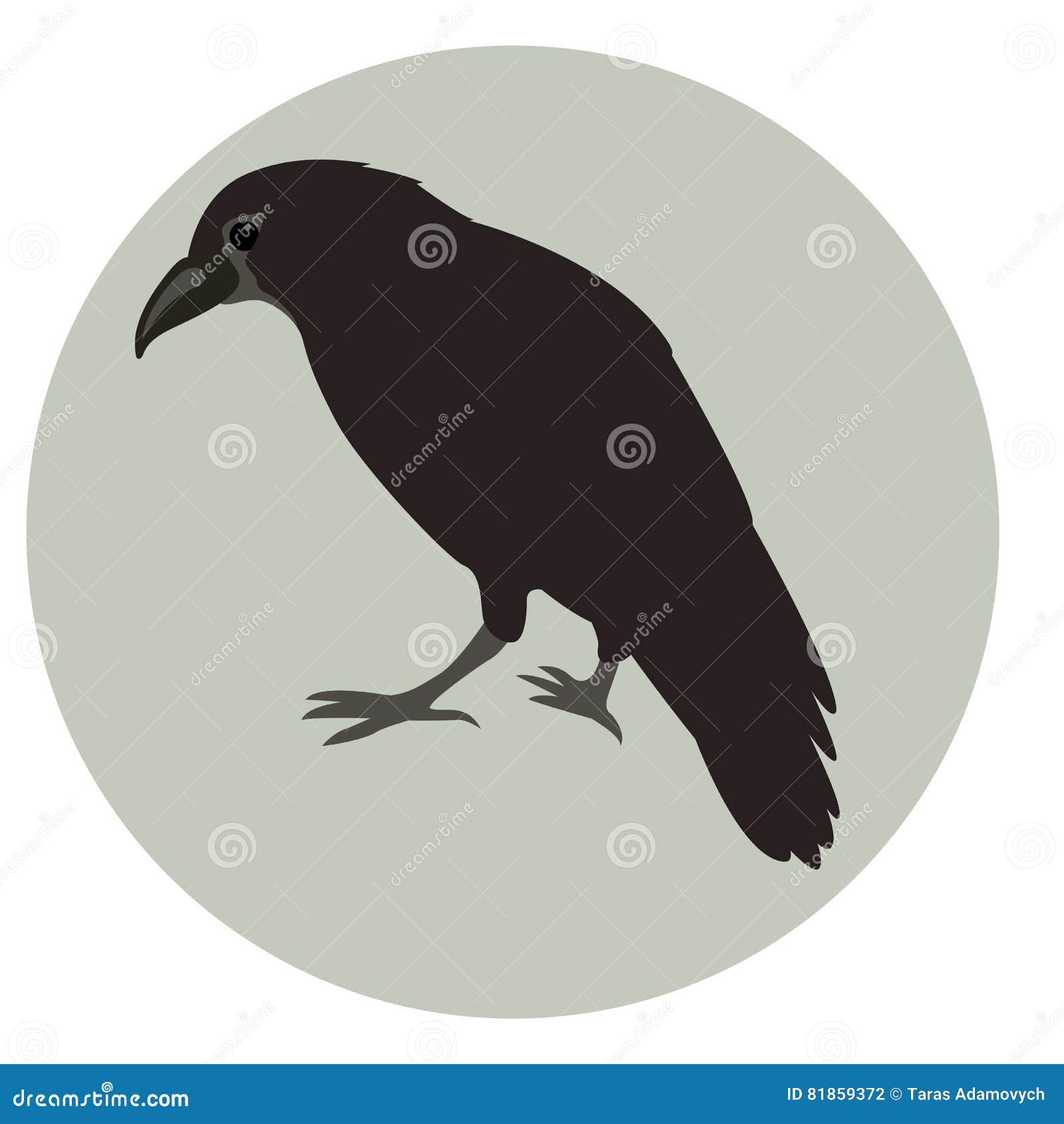 Crow Vector Illustration Style Flat Stock Vector - Illustration of ...
