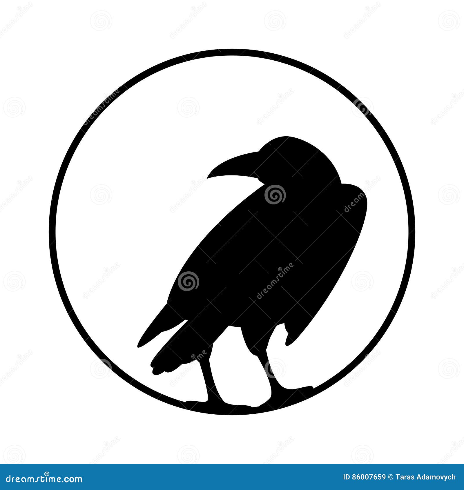Crow Vector Illustration Style Flat Stock Vector - Illustration of ...