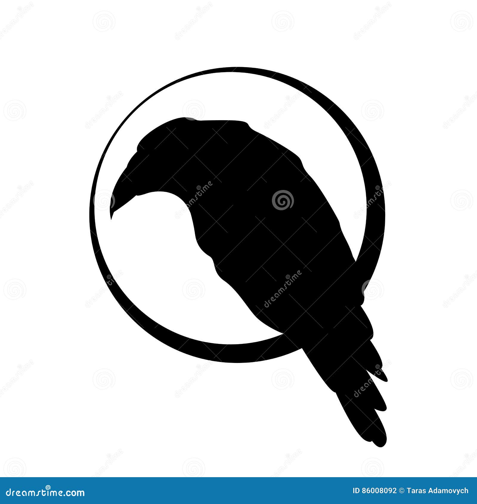 Crow Vector Illustration Design, Crow Circle Silhouette | CartoonDealer ...