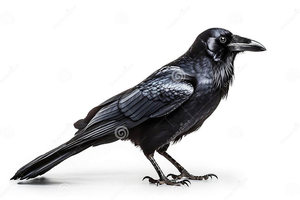 Crow on White Background. Ai Stock Illustration - Illustration of ...