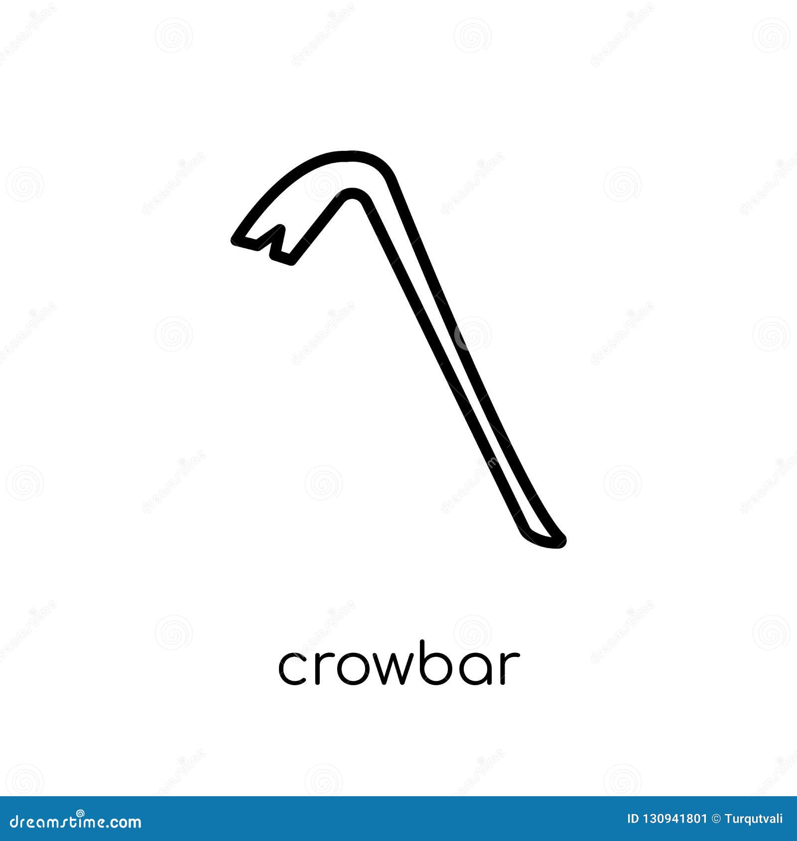 Crowbar Icon On White Background Vector Illustration | CartoonDealer ...