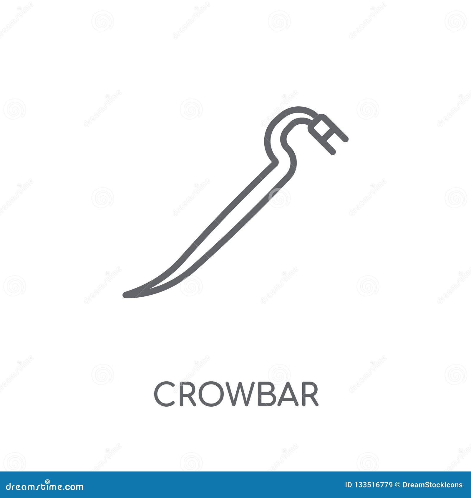 Crowbar Linear Icon. Modern Outline Crowbar Logo Concept on Whit Stock ...