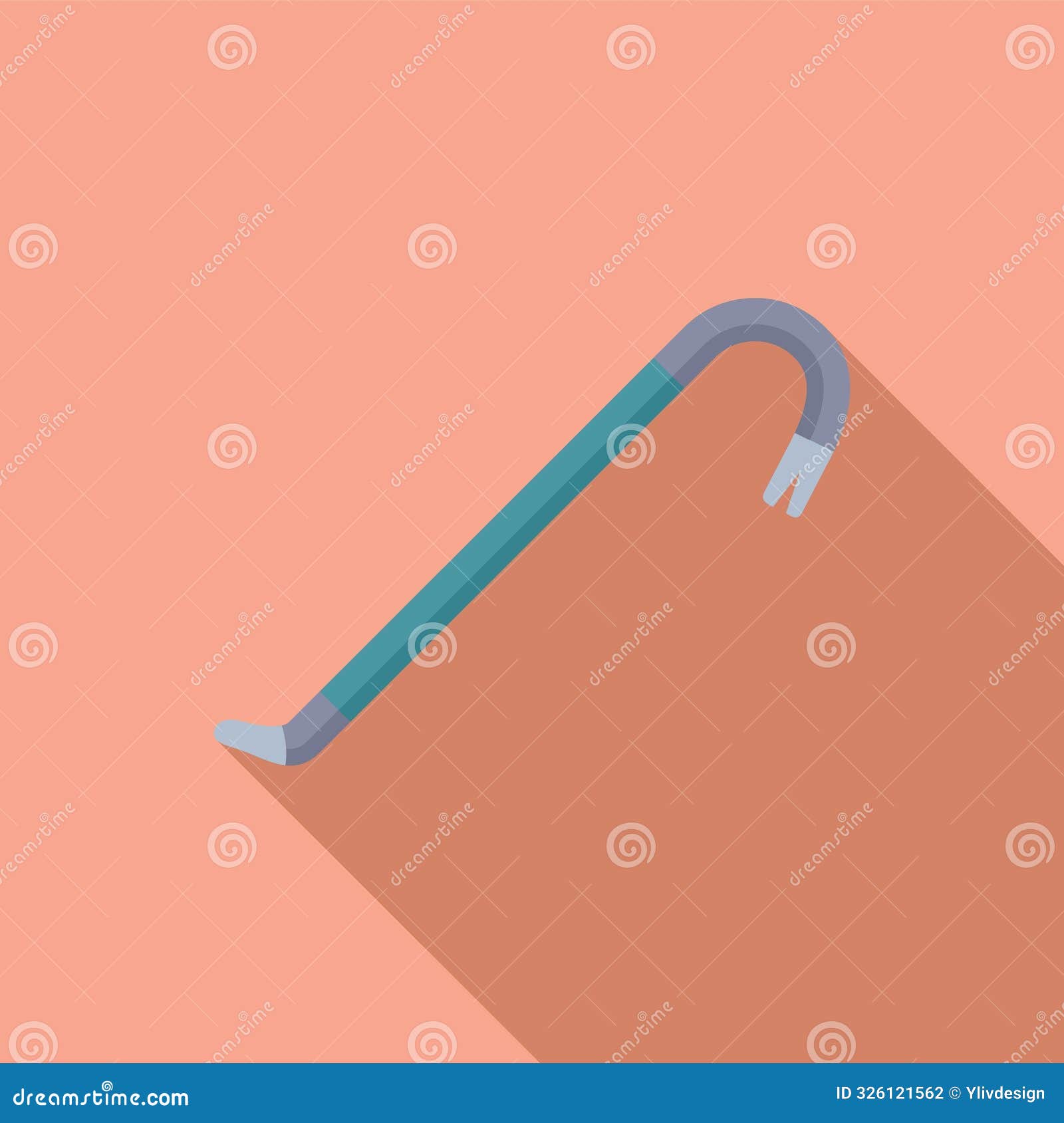 Crowbar Lying on Pink Background with Shadow Stock Vector ...