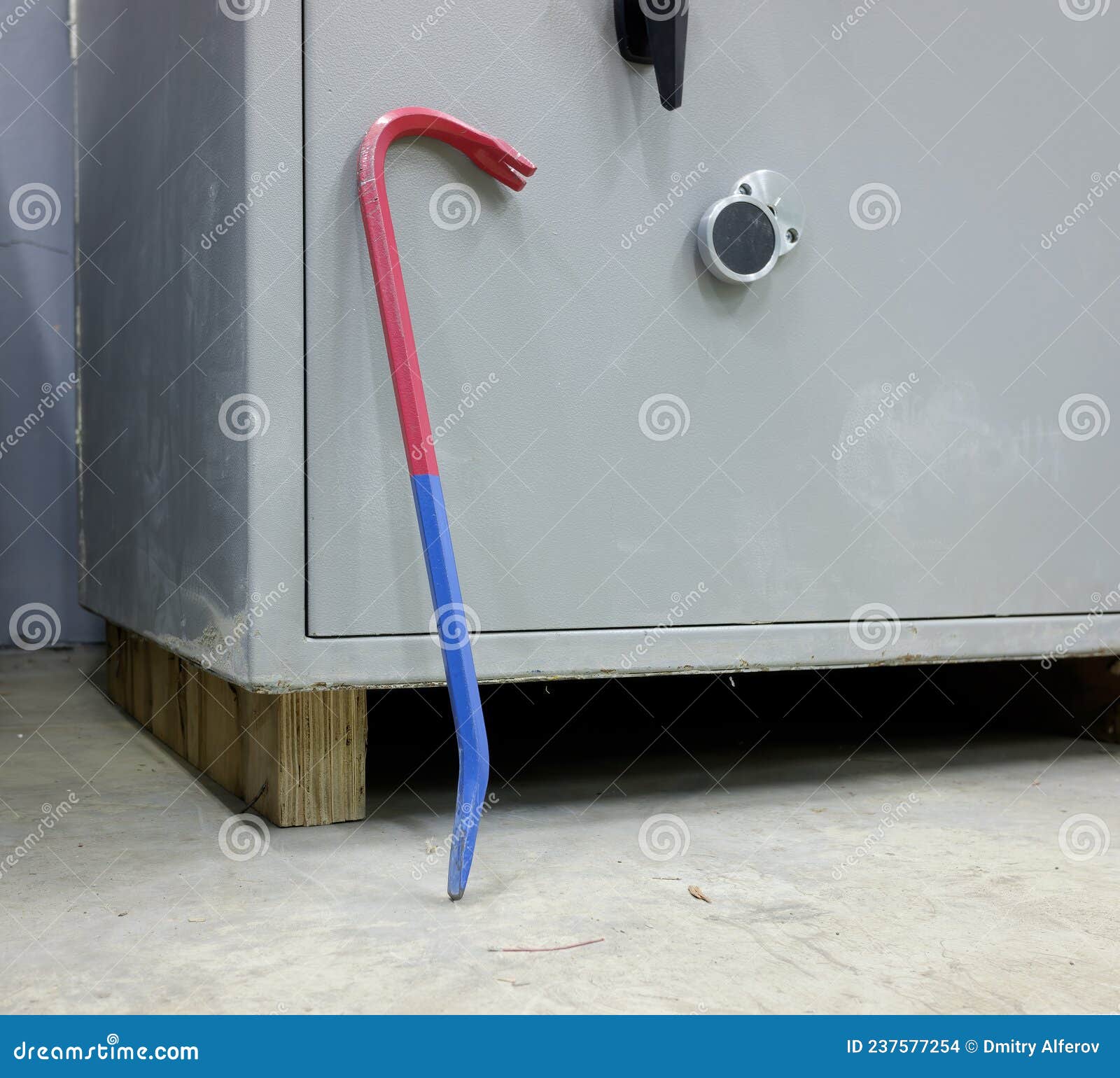 Crowbar Near the Safe. the Concept of Opening a Safe Theft of Valuables ...