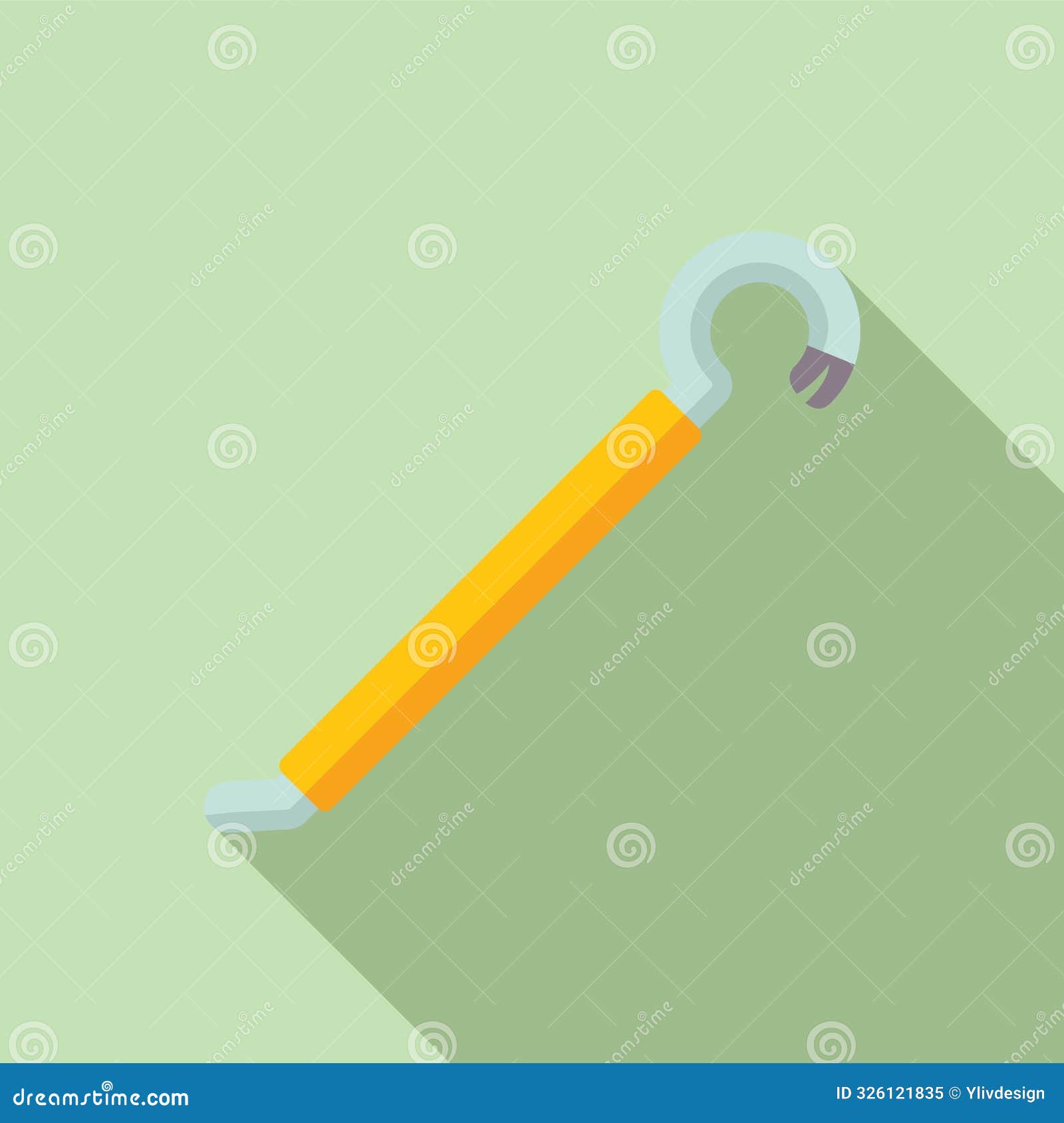 Crowbar Tool is Lying on a Green Background Stock Illustration ...