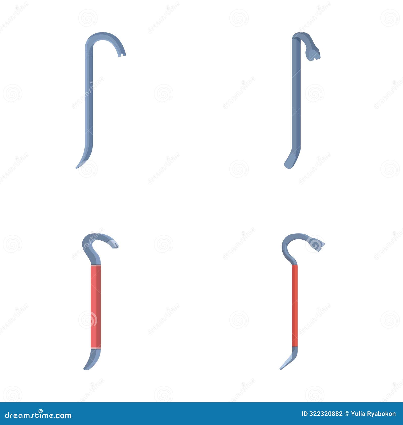 Crowbar Tools Isolated on White Background Stock Vector - Illustration ...