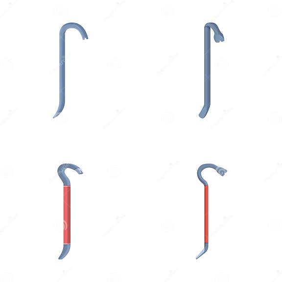 Crowbar Tools Isolated on White Background Stock Vector - Illustration ...