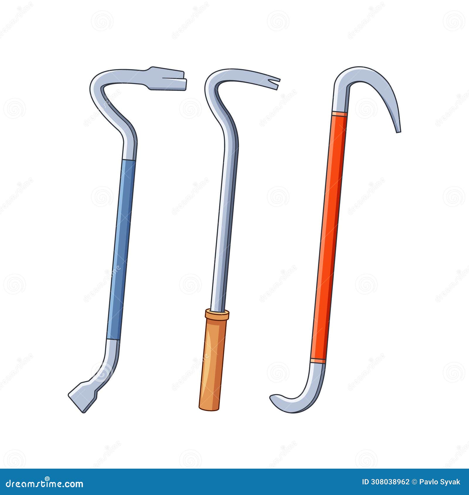 Crowbar And Nailer Included. Dismantling Tools Cartoon Vector ...