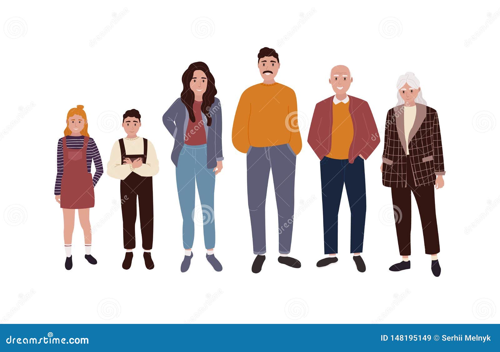 Family character design stock vector. Illustration of grandparent ...