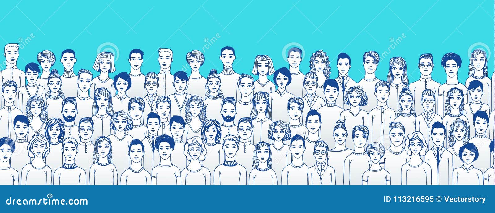 The Crowd of Abstract People. Stock Vector - Illustration of ...