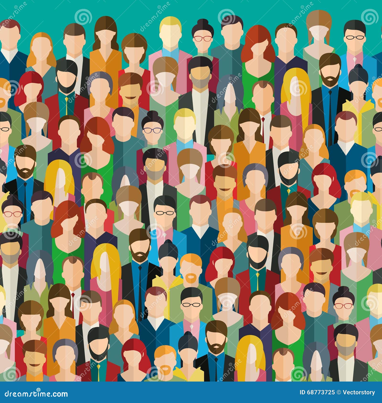 The Crowd of Abstract People. Stock Vector - Illustration of collection ...