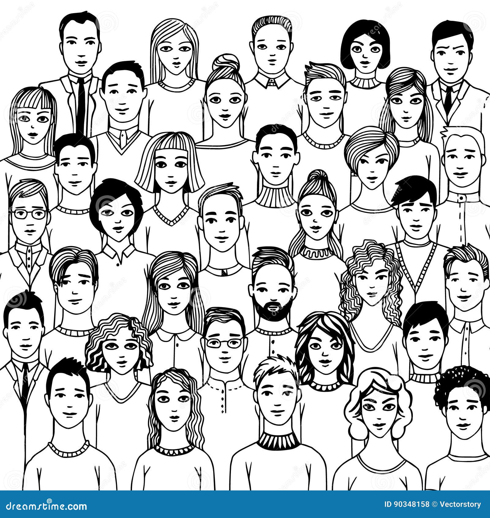 The Crowd of Abstract People. Stock Vector - Illustration of human ...