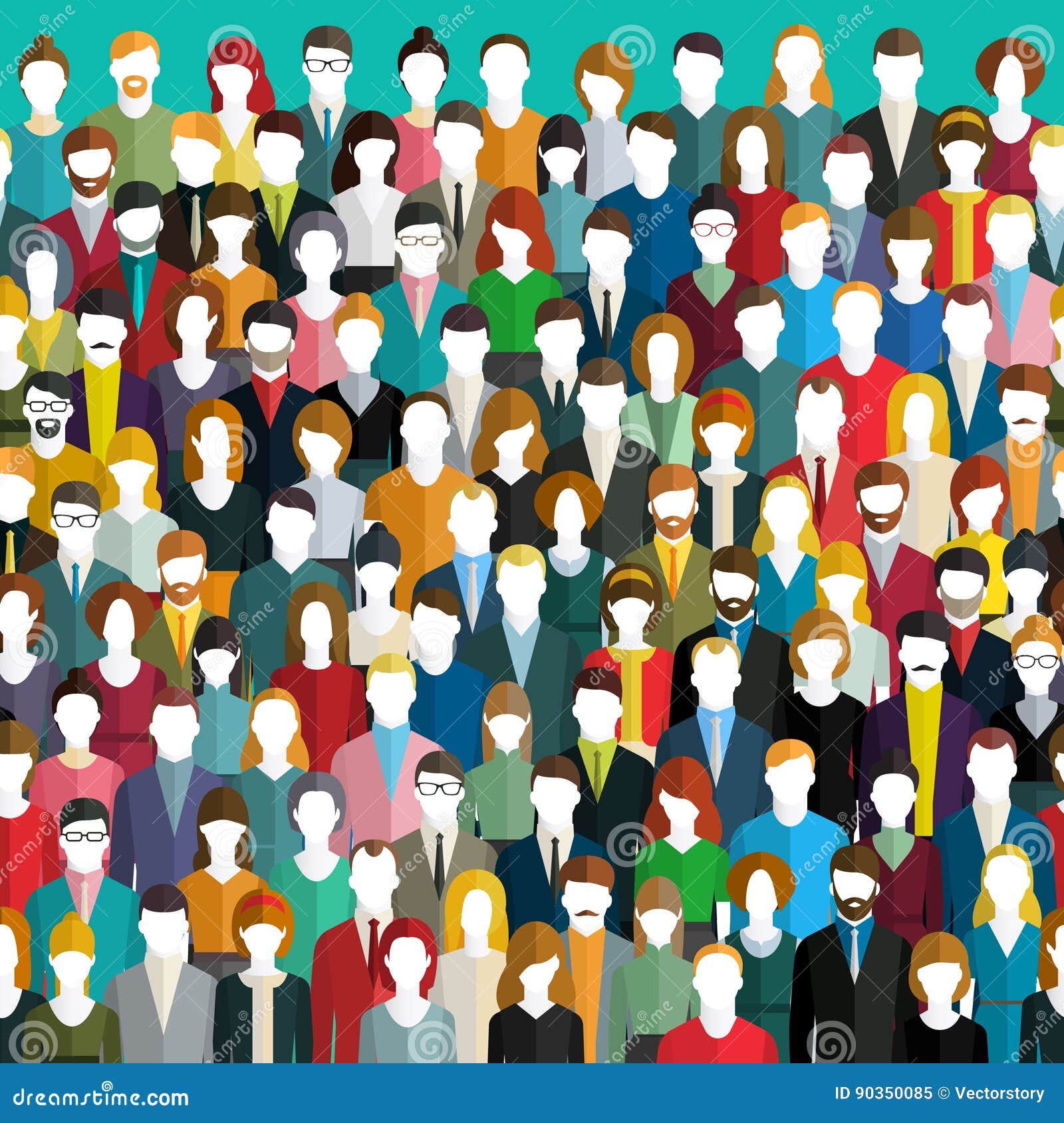 The Crowd of Abstract People. Stock Vector - Illustration of cartoon ...