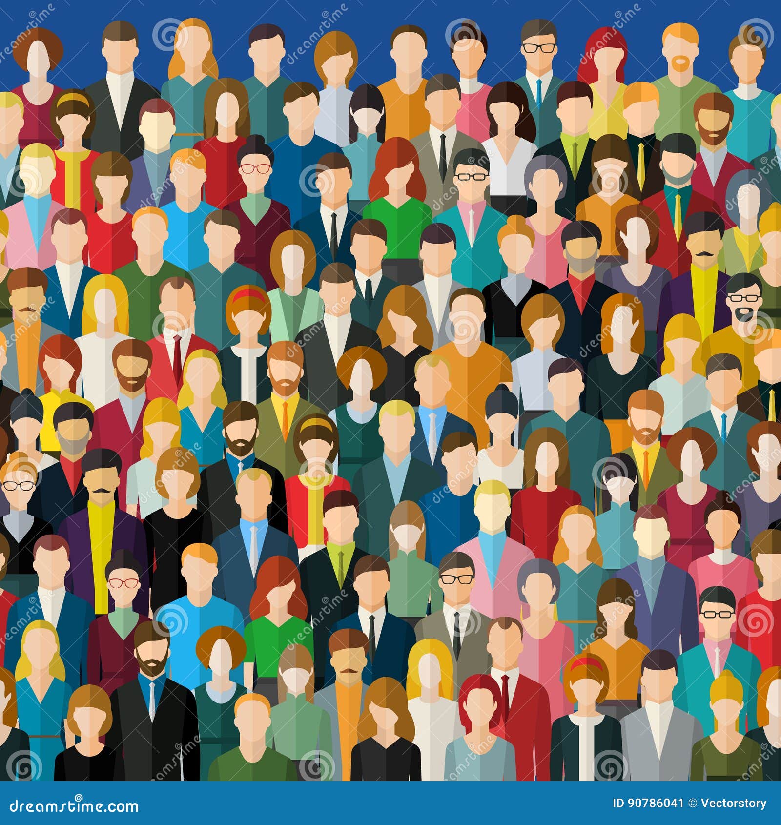 The Crowd of Abstract People. Stock Vector - Illustration of group ...