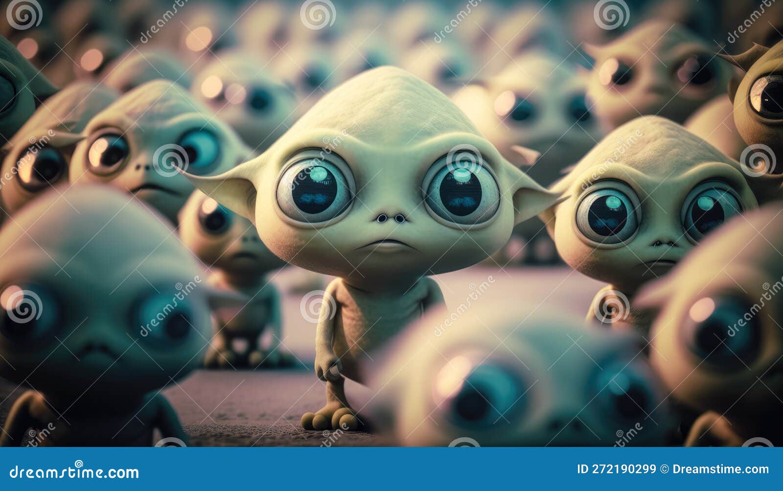 A Crowd of Alien Creatures. Generative AI Stock Illustration ...