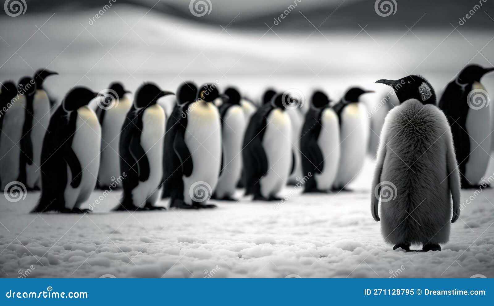 Crowd of Arctic Penguins Generative AI Stock Image - Image of snowdrift ...