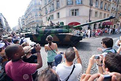 Crowd around tank editorial stock photo. Image of march - 10168358
