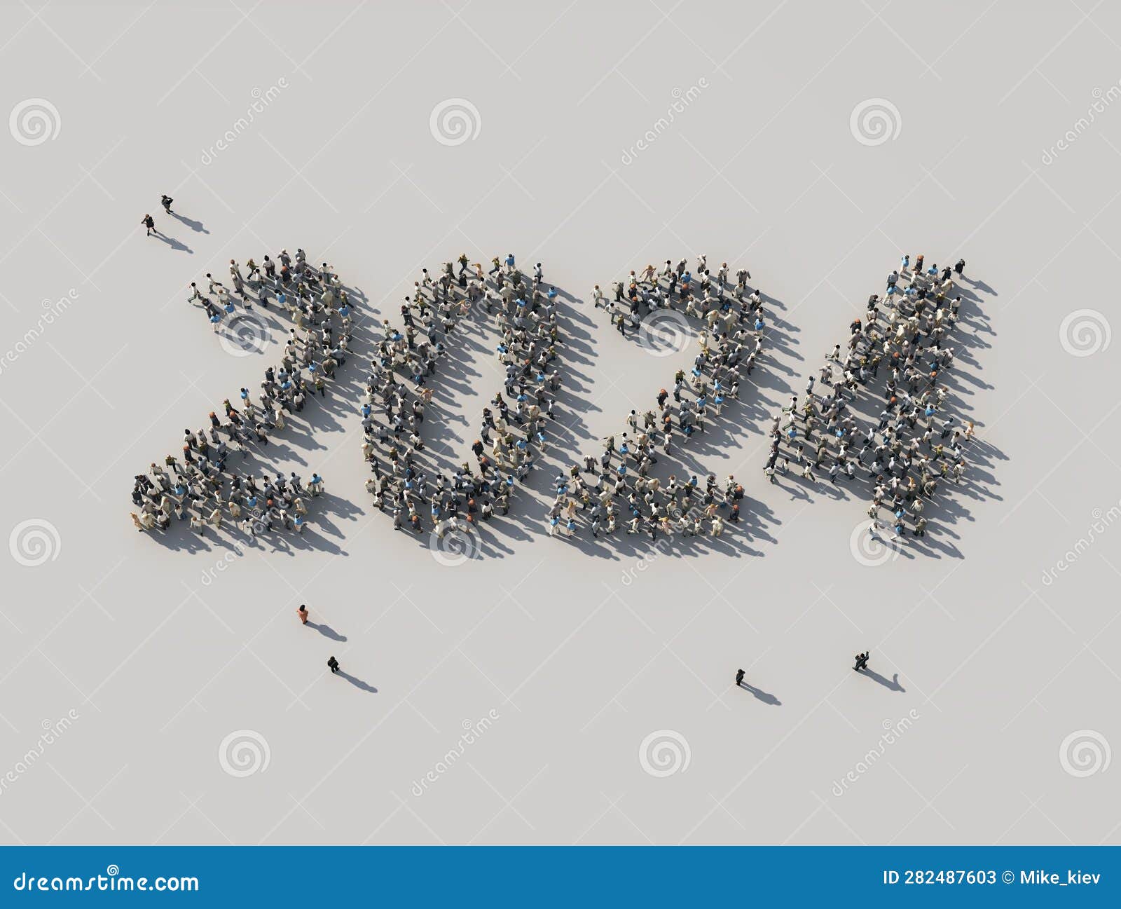 Crowd As The 2024 Numbers Stock Image | CartoonDealer.com #282487603