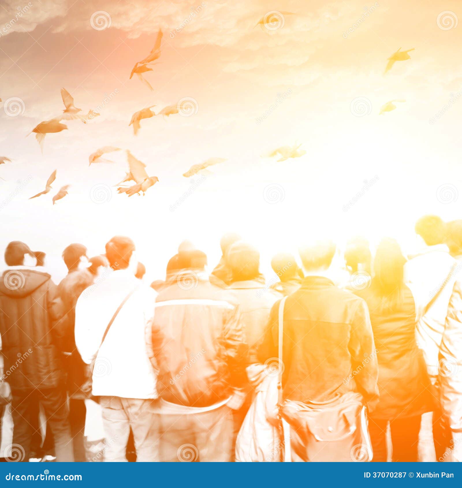 Crowd Audience Back View Freedom Stock Image - Image of audience ...