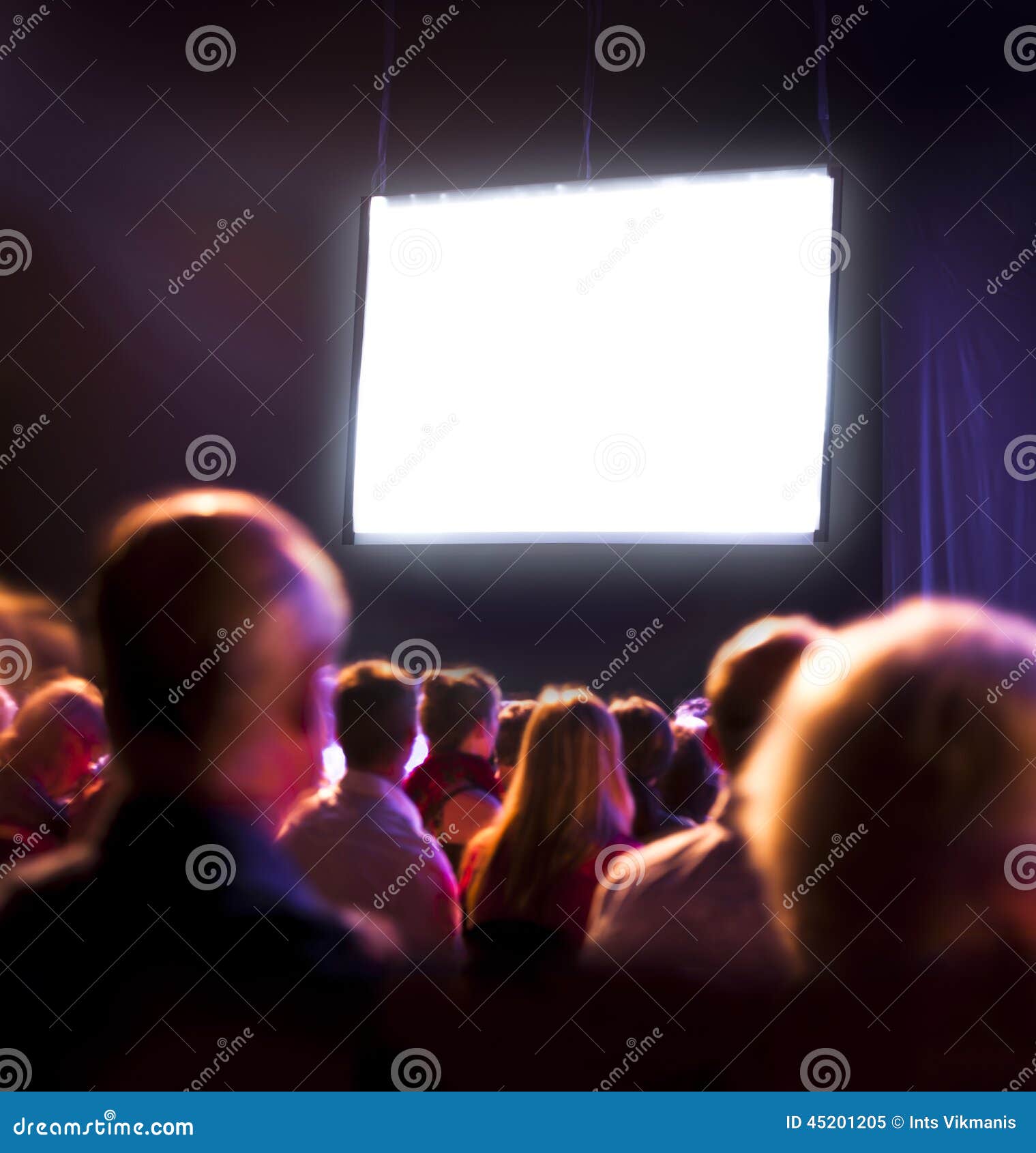Crowd Audience Looking at Screen Stock Image - Image of entertainment ...