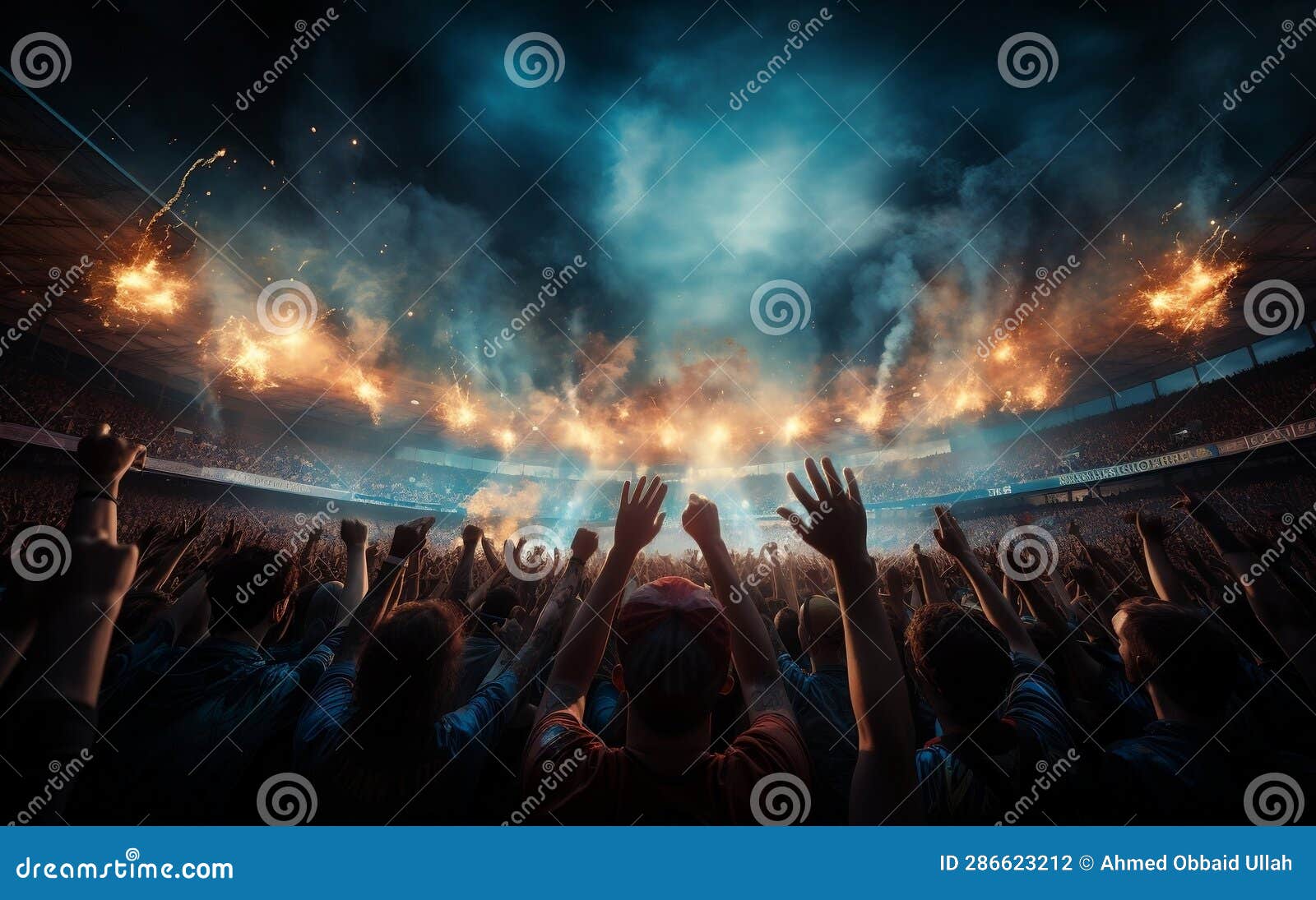 A Crowd Backdrop Featuring Excitement, Generative Ai Stock Illustration ...