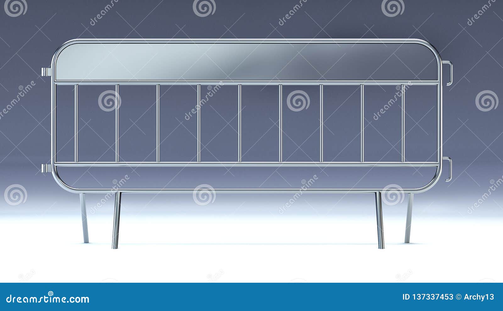 Crowd Barrier, Fan Divider, Temporary Metal Security Barrier Mockup, 3d ...