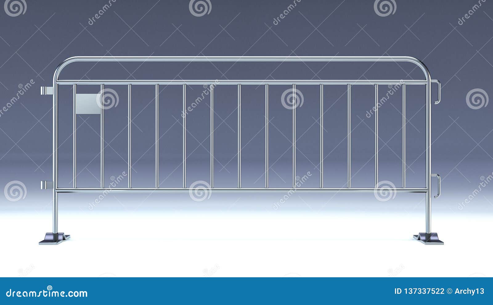 Crowd Barrier, Fan Divider, Temporary Metal Security Barrier Mockup, 3d ...