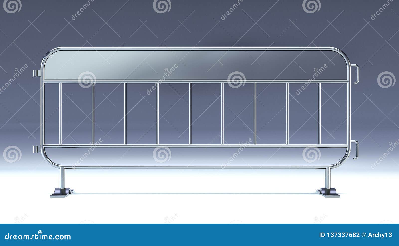 Crowd Barrier, Fan Divider, Temporary Metal Security Barrier Mockup, 3d ...