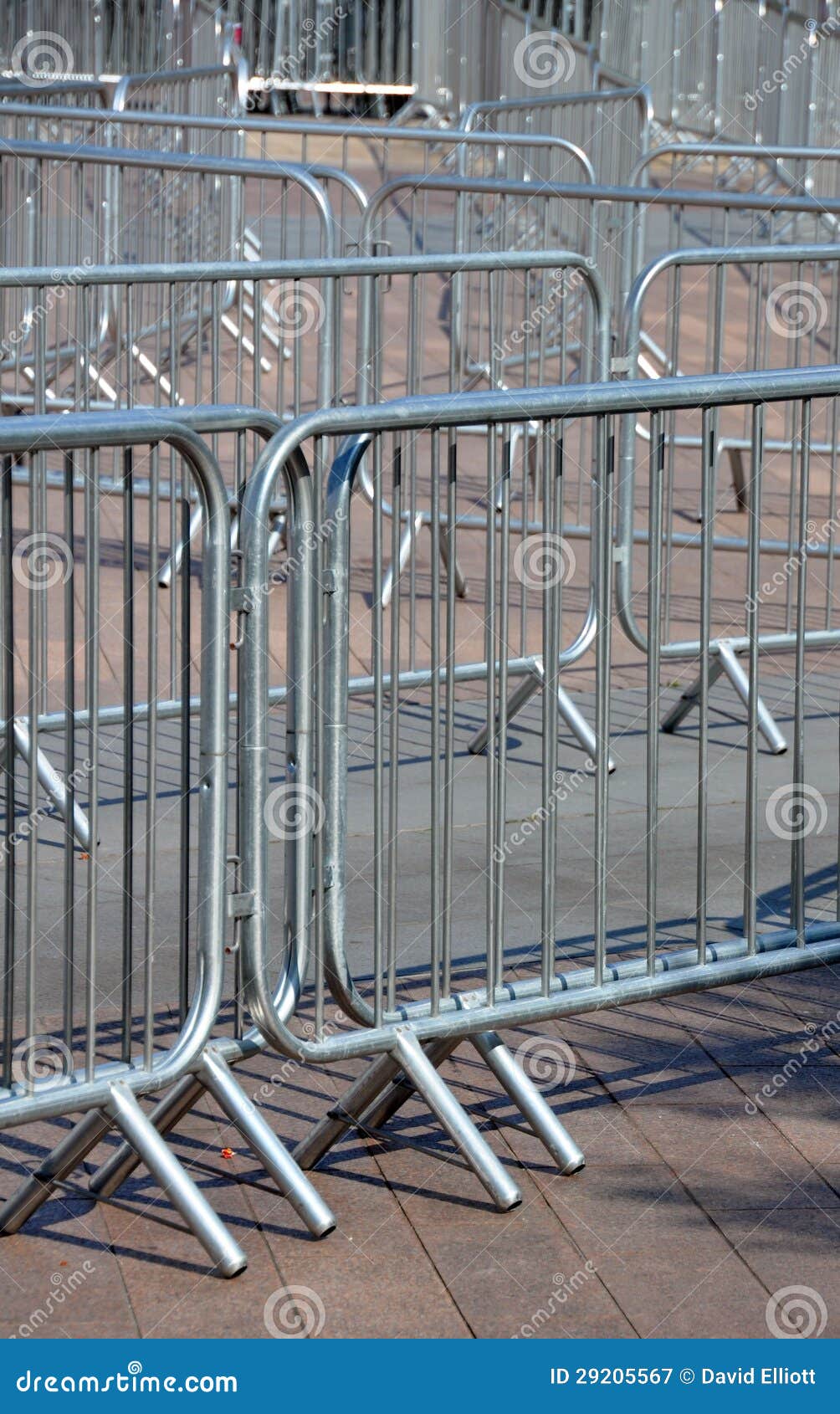Metal Crowd Control Police Gates In New York City With NYPD Logo Design ...